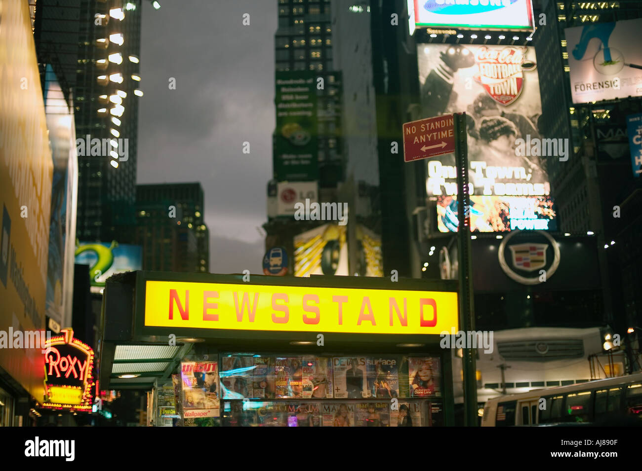 News Stand in Times Square Midtown Manhattan New York NY Stock Photo ...