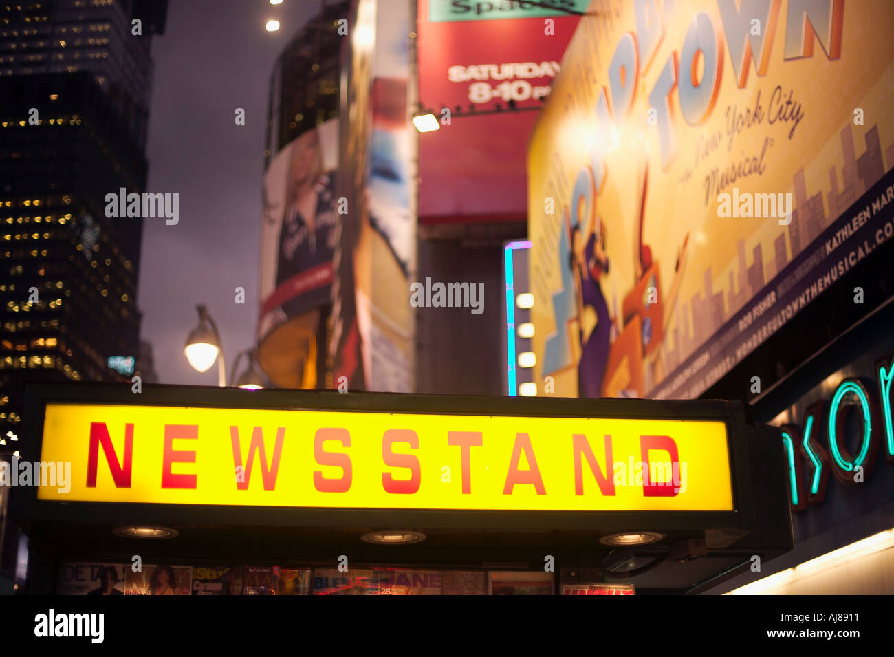 News Stand in Times Square Midtown Manhattan New York NY Stock Photo ...