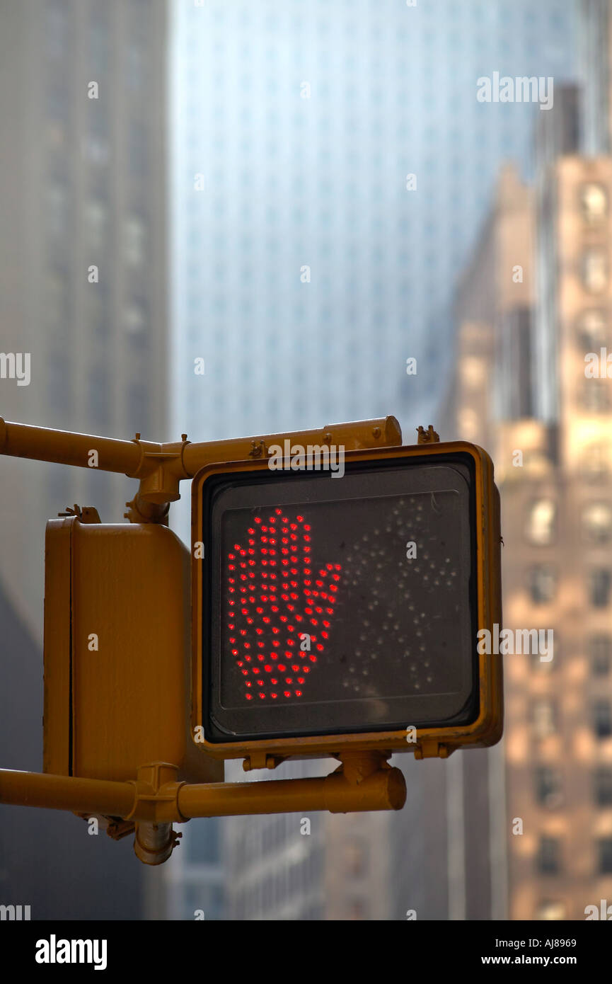 Don't walk pedestrian traffic signal in Nassau Street financial ...