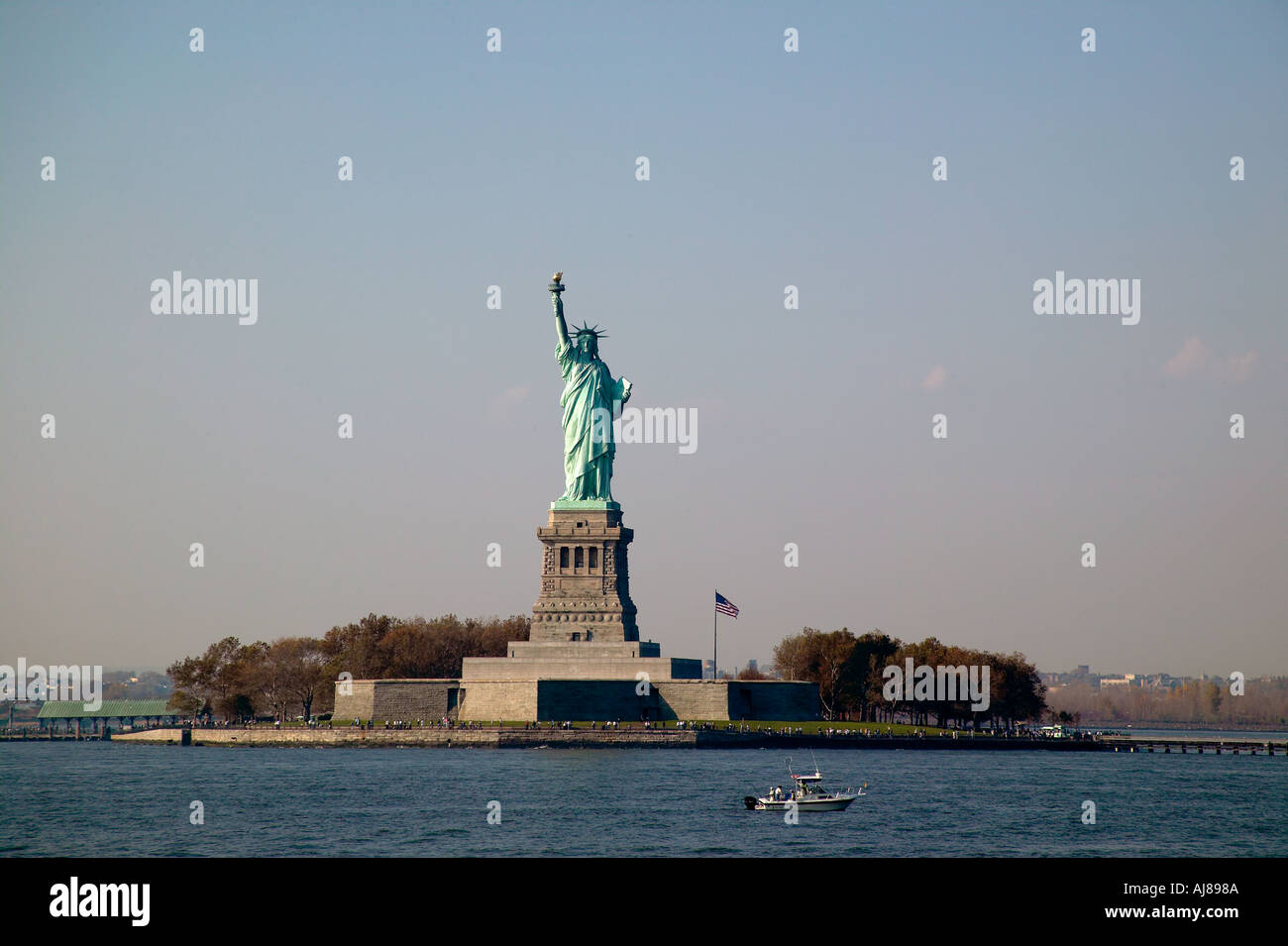 Statue of Liberty view from the Staten Island Ferry New York NY Stock ...