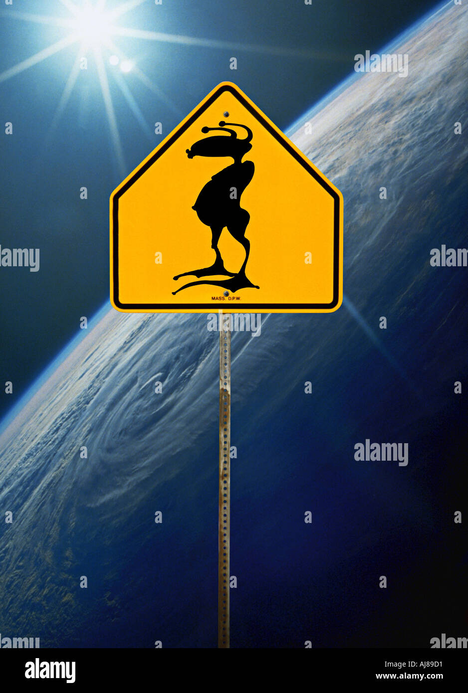 Alien Crossing Planet Earth future gesture hand horizon humor no person ...