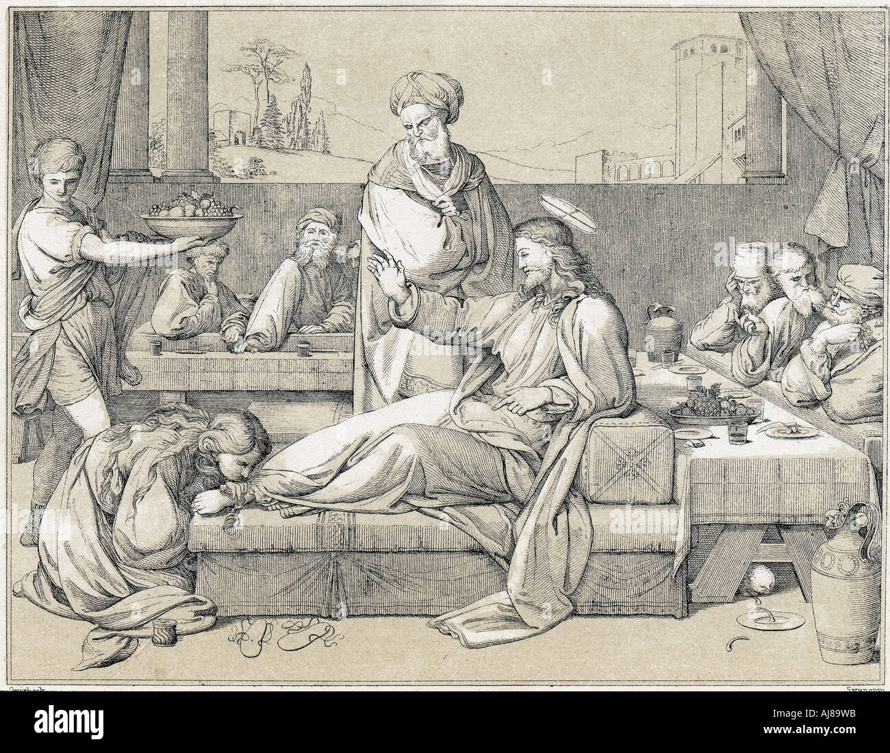 Mary washing jesus' feet hi-res stock photography and images - Alamy
