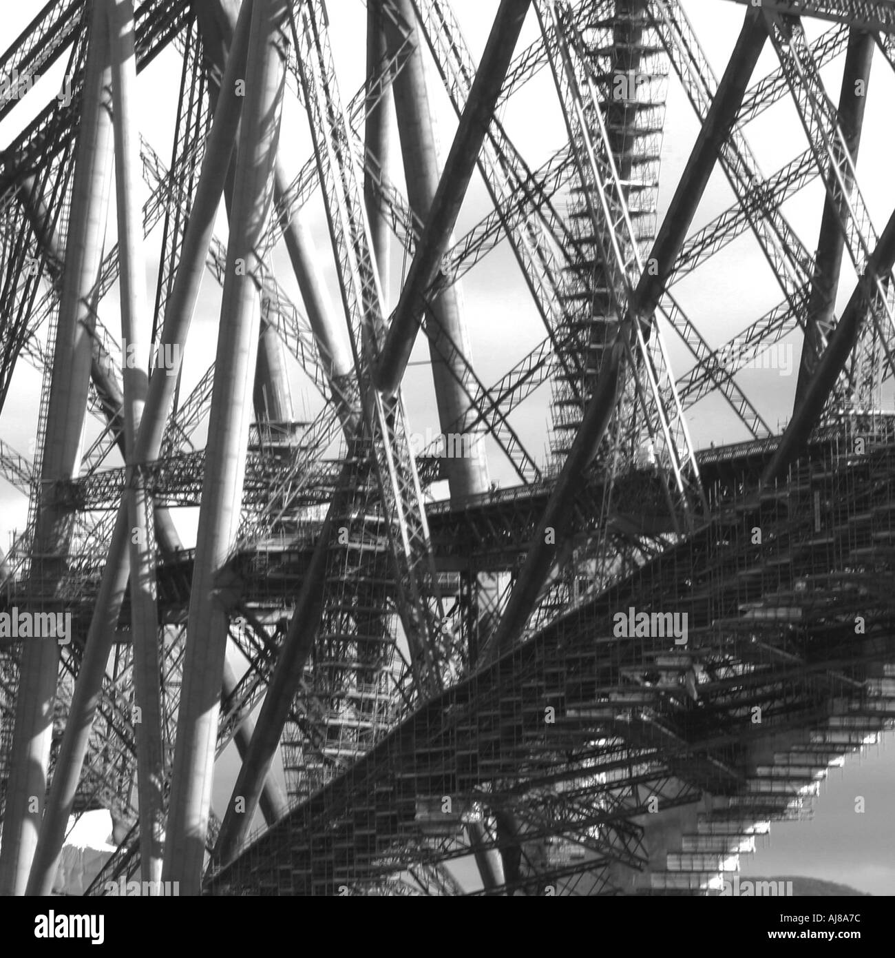 Steel railway bridge structure Black and White Stock Photos & Images ...