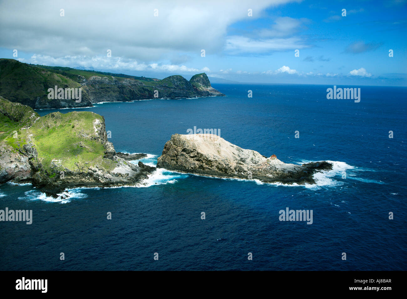 Aerial view of rocky Maui Hawaii coastline Stock Photo - Alamy