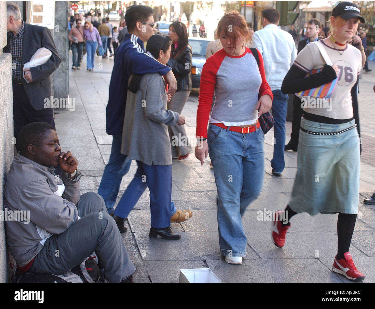 Homeless in Madrid, Spain Stock Photo - Alamy