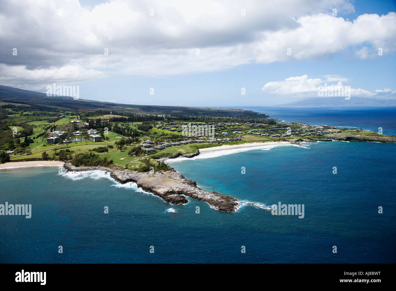 Aerial view of buildings on coastline of Maui Hawaii Stock Photo - Alamy