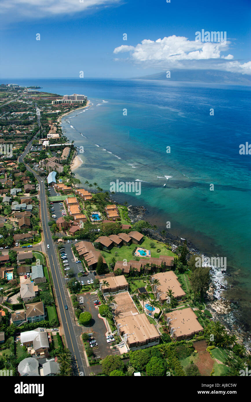Aerial view of buildings on coastline of Maui Hawaii Stock Photo - Alamy