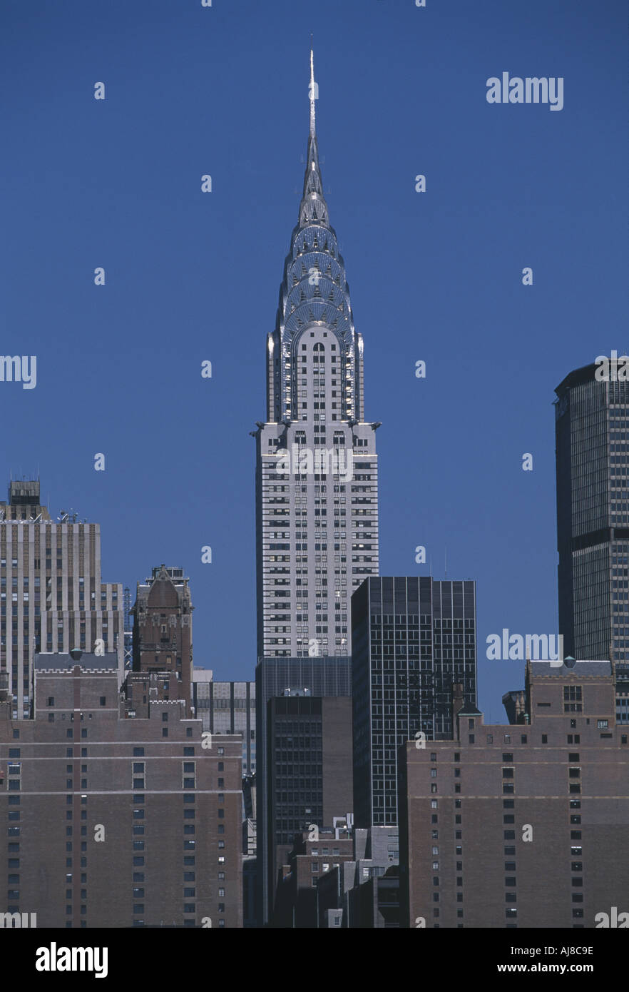 Chrysler building from across east river midtown manhattan stainless ...