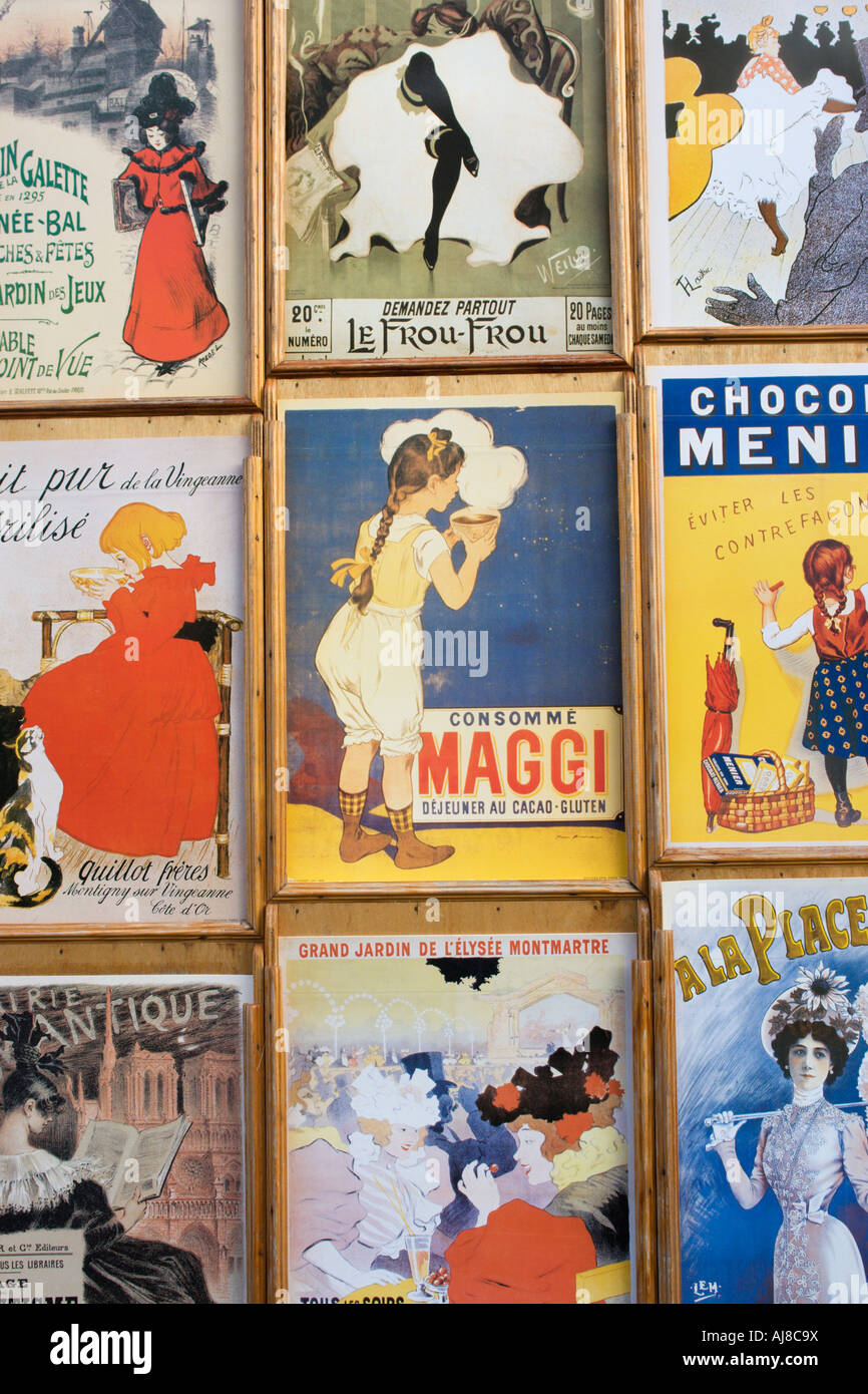 Nostalgic french advertisements for sale as cards Montmartre Paris ...