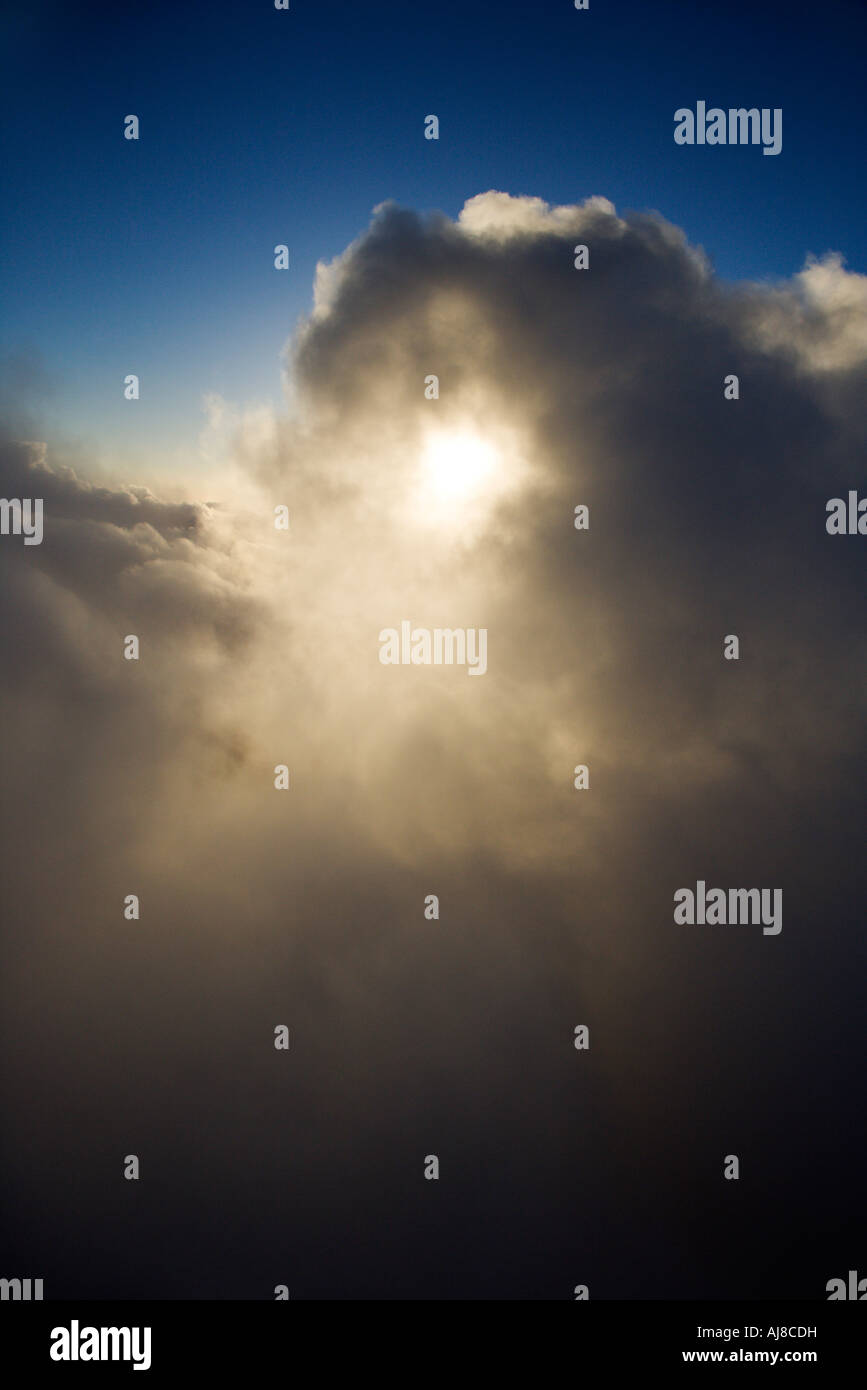 Aerial skyscape of clouds and sun Stock Photo - Alamy