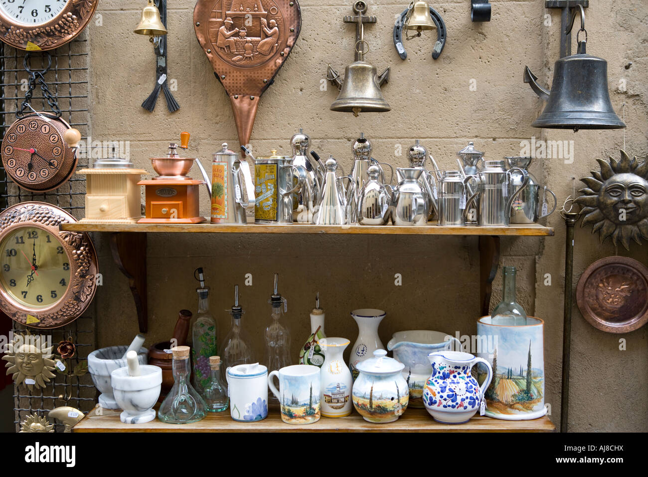 Shop items for sale Montepulciano Tuscany Italy Stock Photo - Alamy