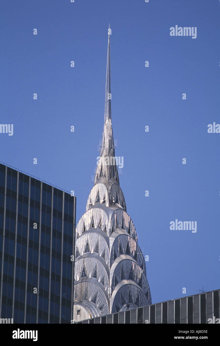 Detail of the concentric circles of the gleaming stainless steel spire ...