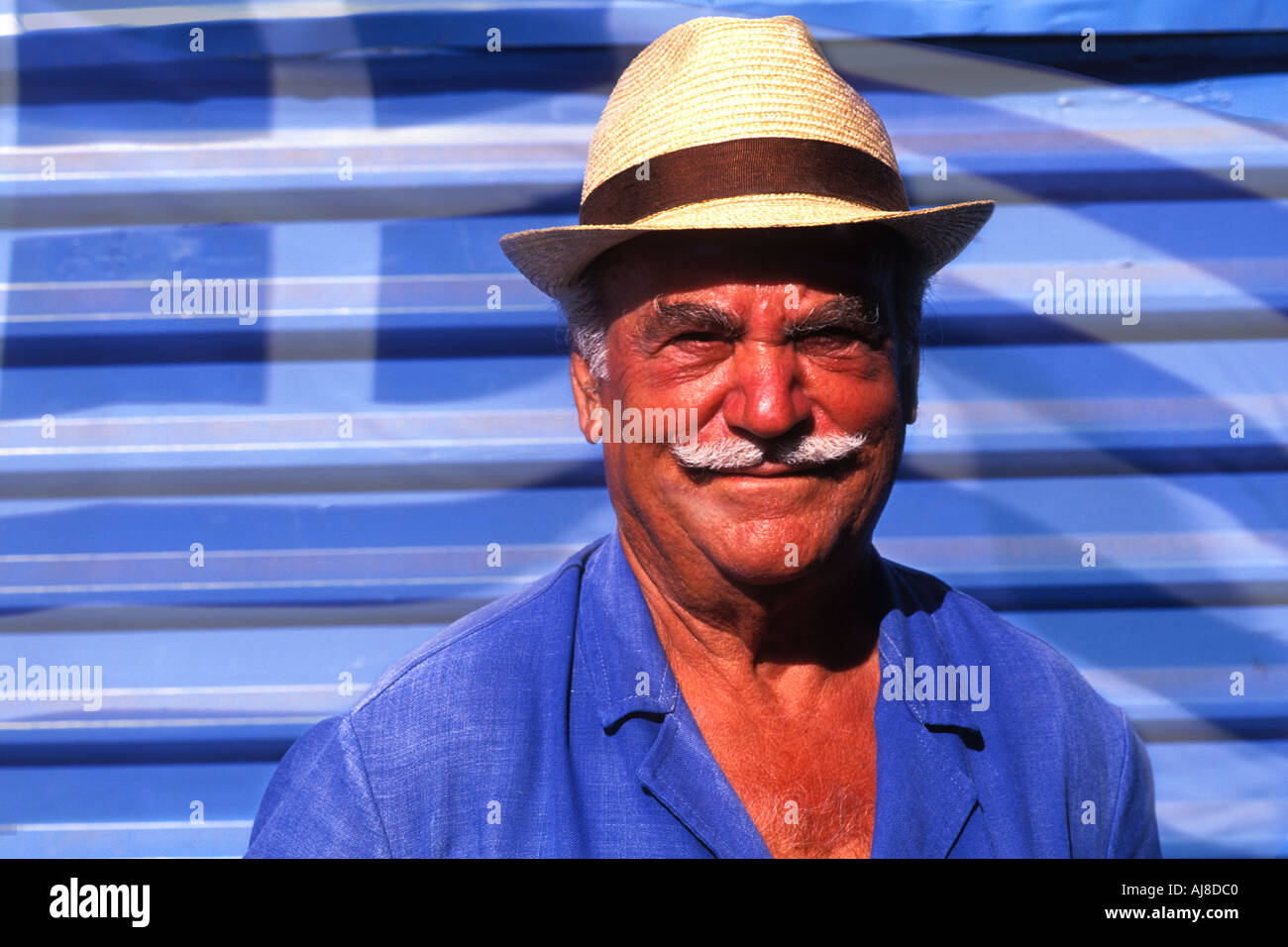 Olympics 2004 Athens Greece Native Greek Man In Blue Stock Photo - Alamy