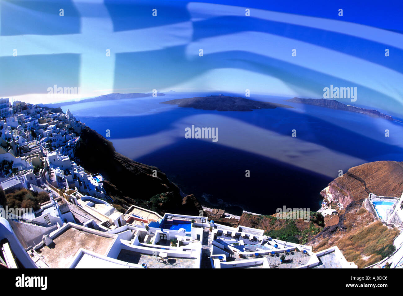 Olympics 2004 Athens Greece White Buildings of Fira in Santorini Greece ...