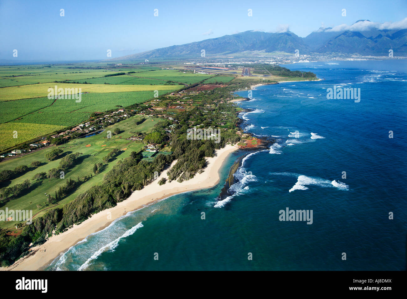 Aerial view of Maui Hawaii coastline and beach Stock Photo - Alamy