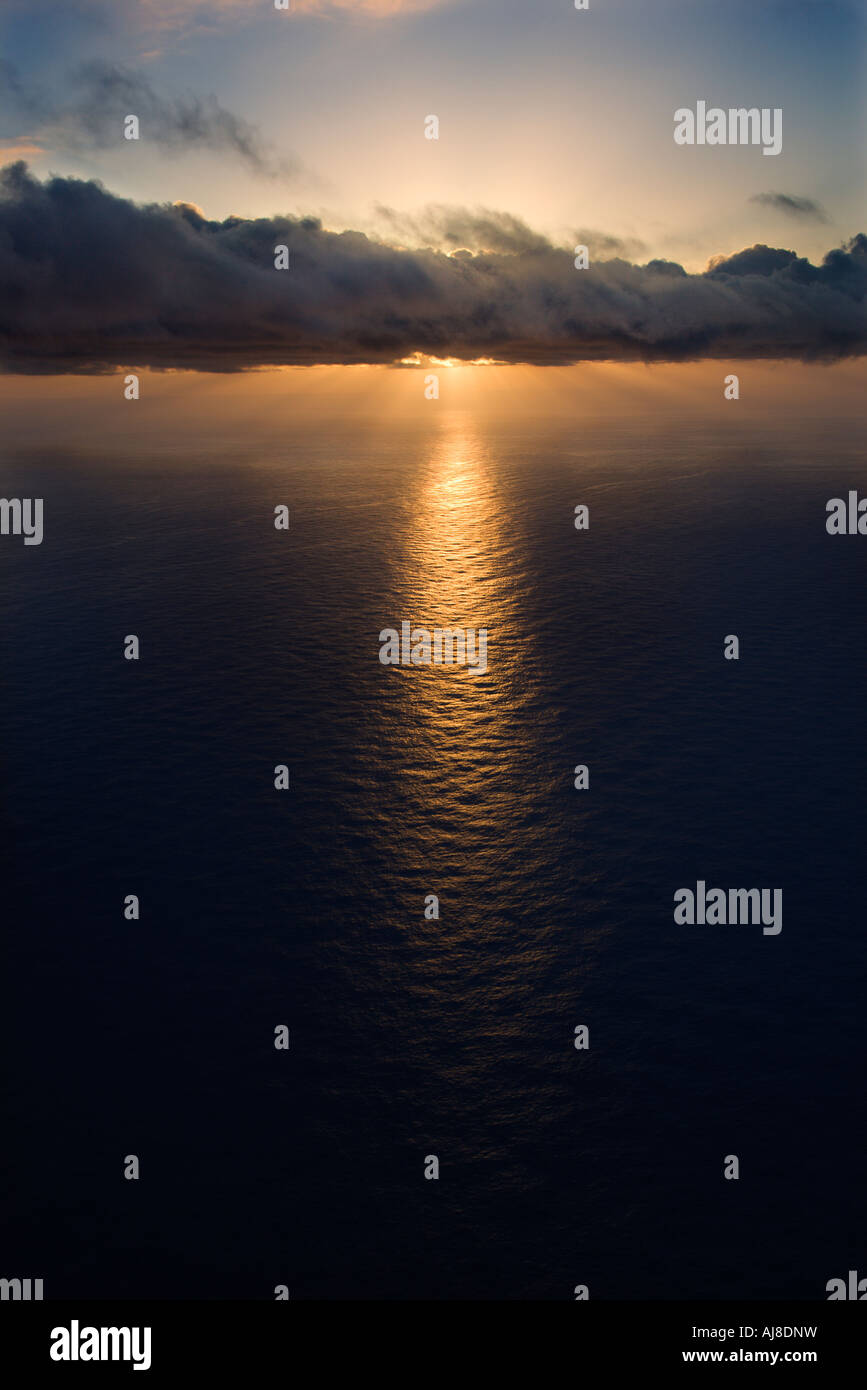 Aerial setting sun over pacific hi-res stock photography and images - Alamy