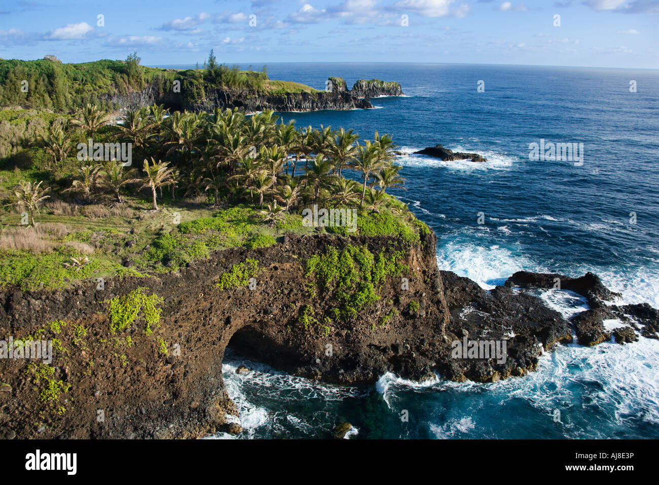 Aerial of Maui Hawaii rocky coast Stock Photo - Alamy