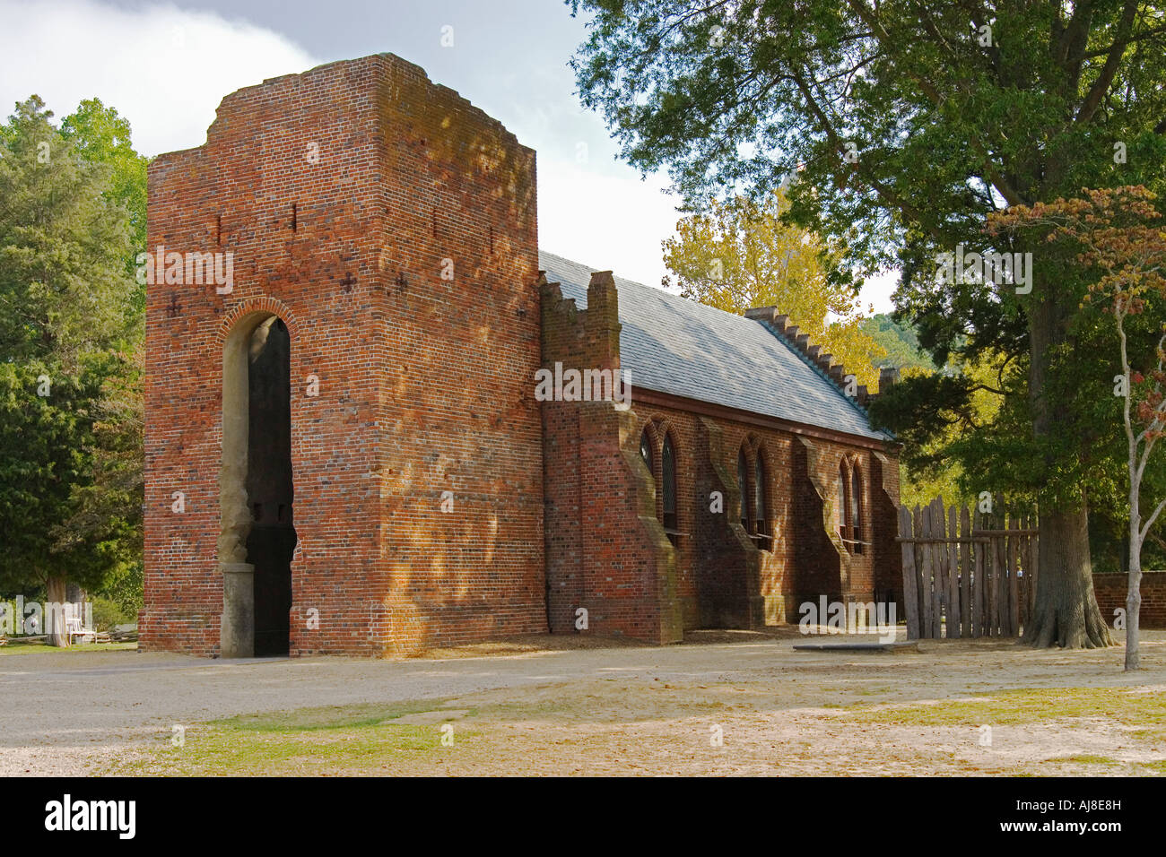 Brick church at jamestown hi-res stock photography and images - Alamy