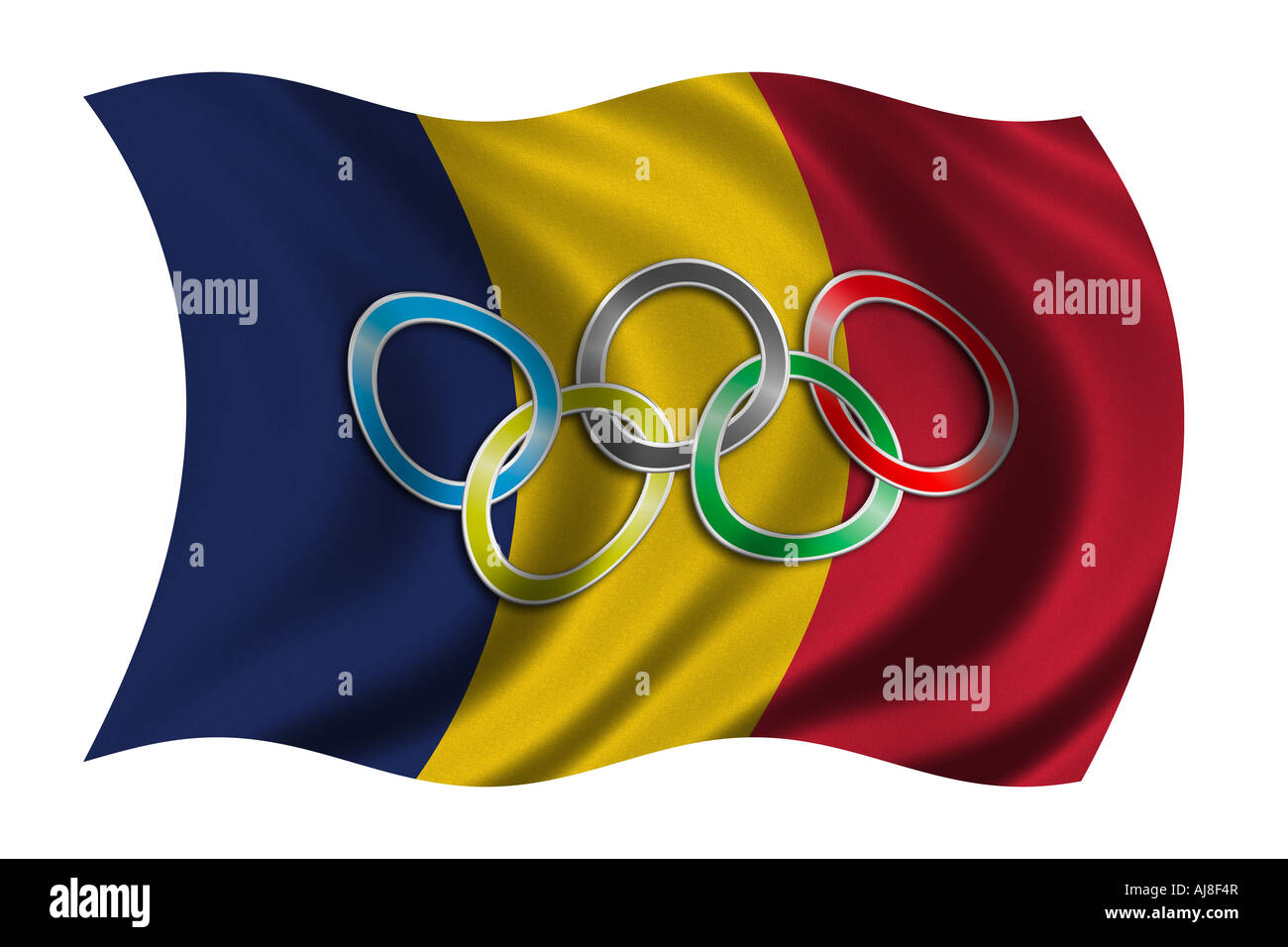 Flag of Chad with olympic symbol Stock Photo - Alamy