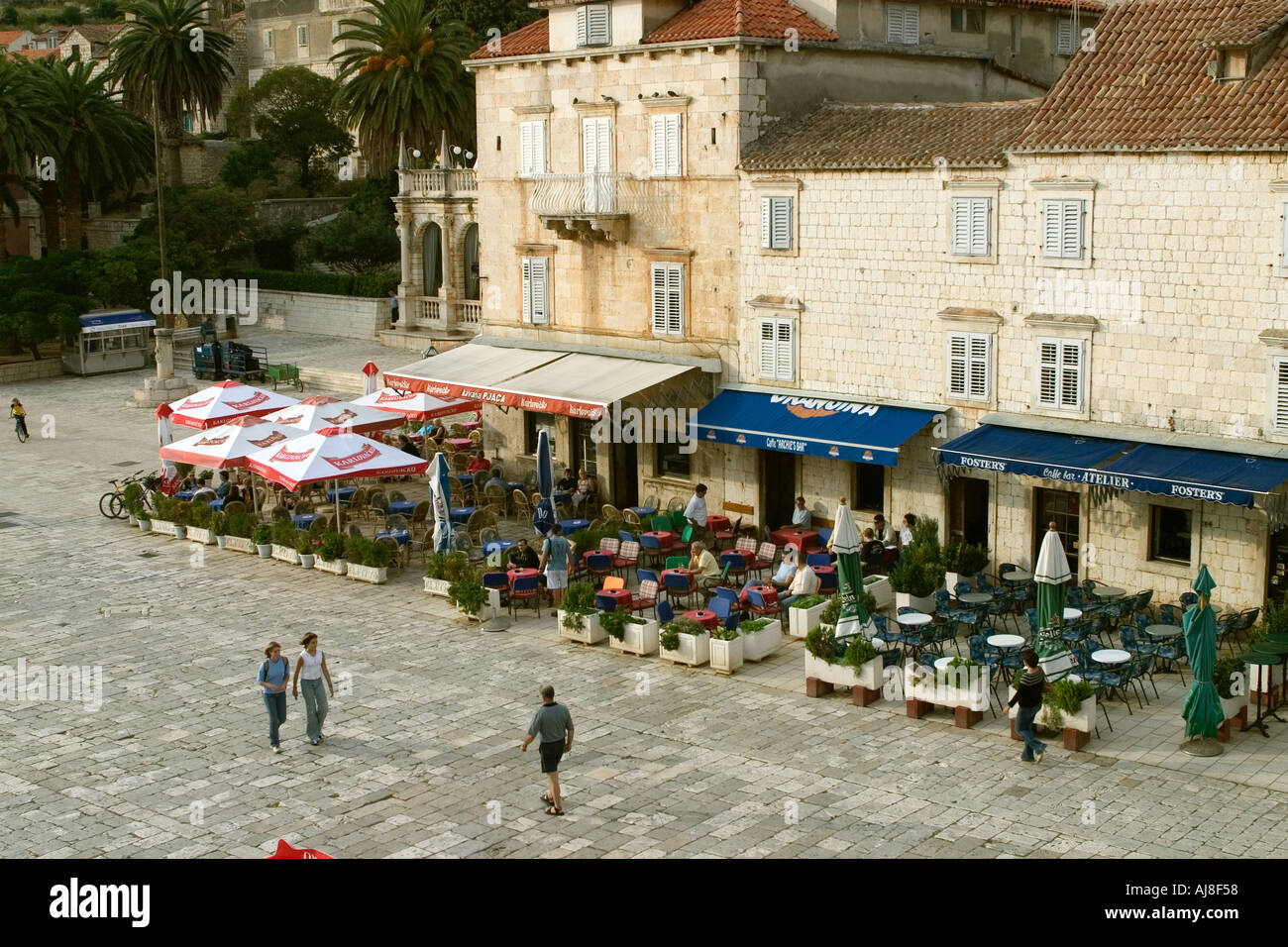 Cafe Terrace Hvar Town Hvar Croatia Stock Photo - Alamy