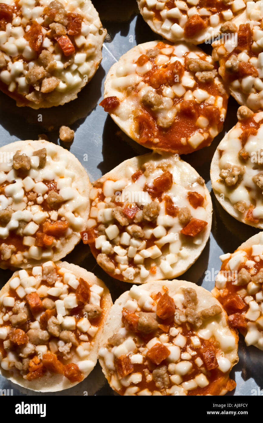 A Tray of Tasty Pizza Snacks Stock Photo - Alamy