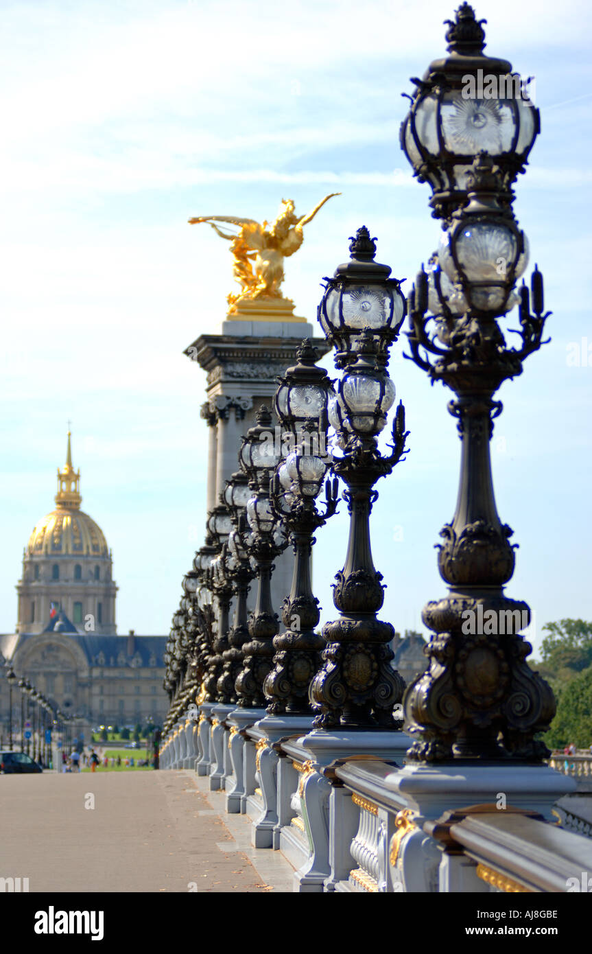 Pont Alexandre III Bridge and Les Invalides, Paris, France, Europe ...