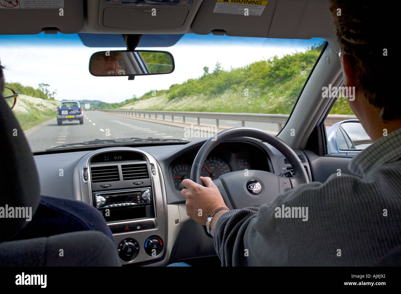 interior of modern car driving on highway Stock Photo - Alamy
