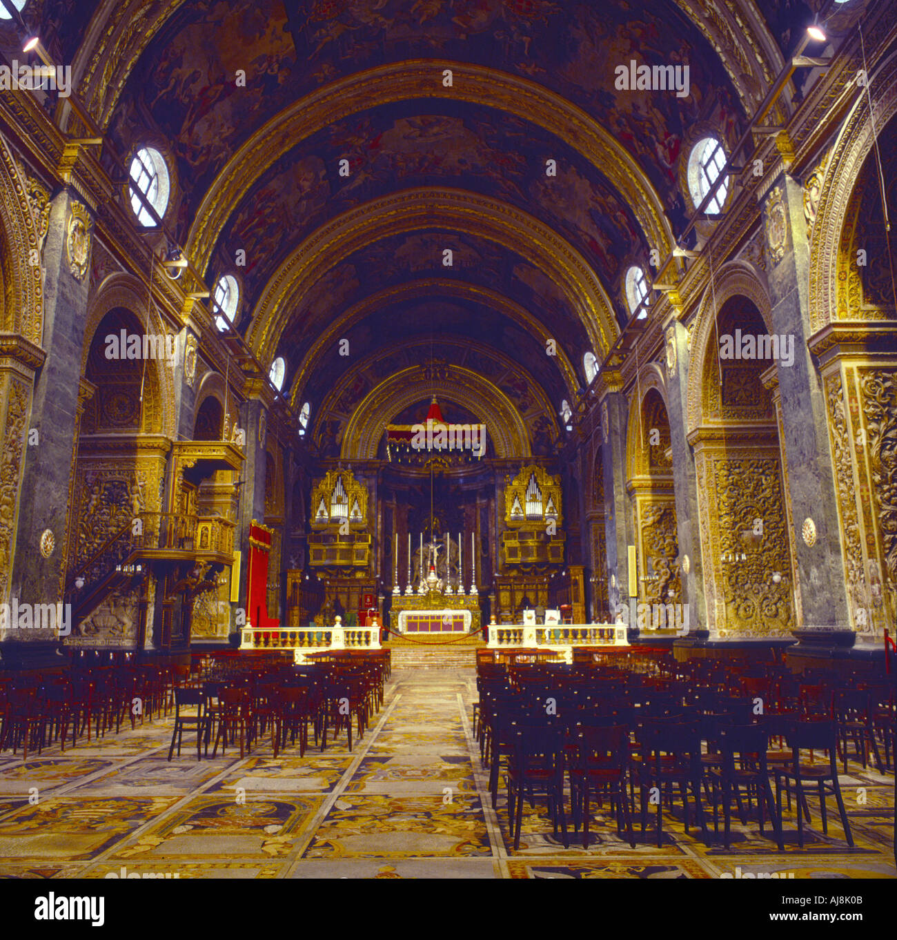 Europe Malta Valletta st John s cathedral interior Stock Photo - Alamy