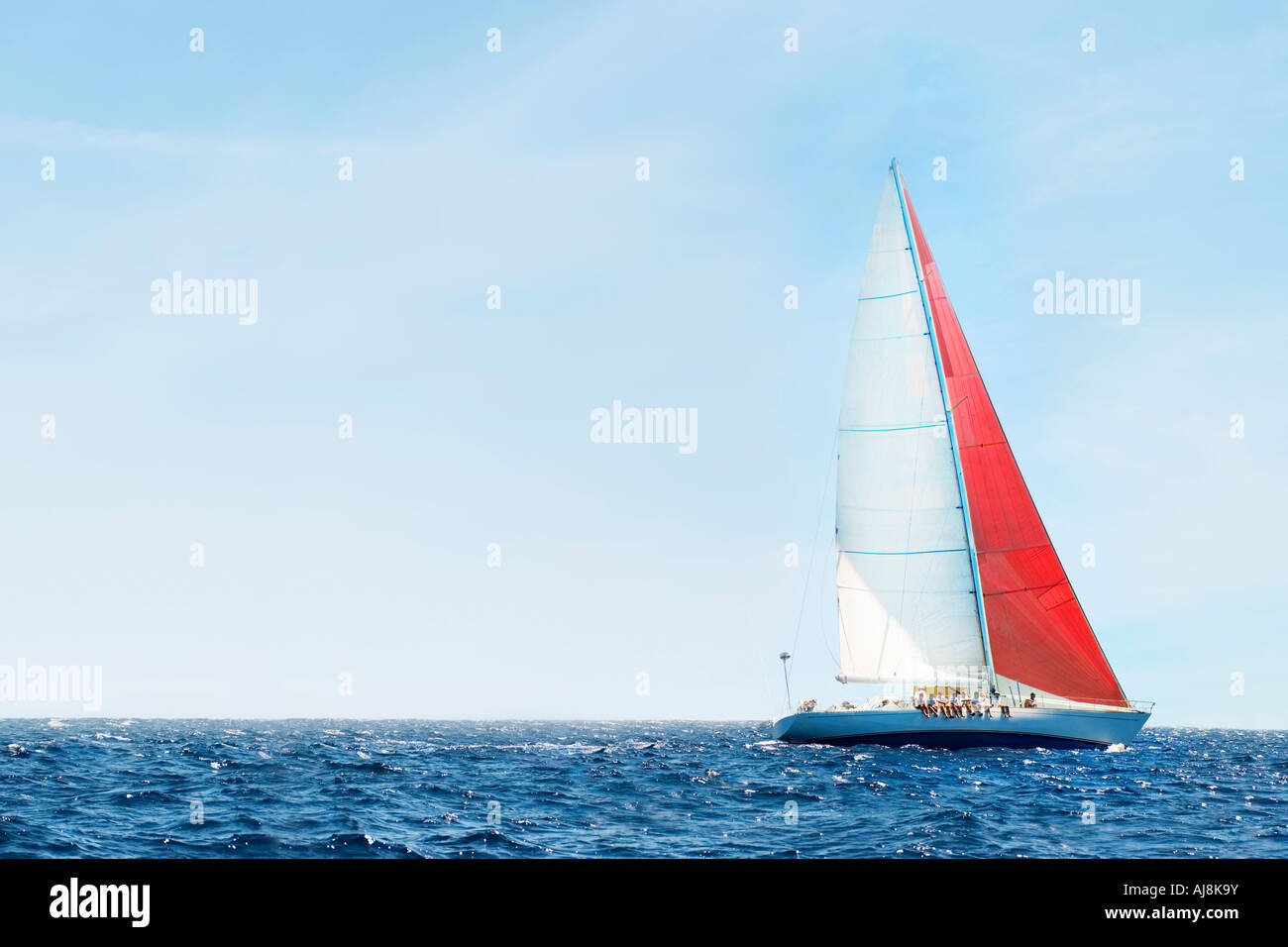 Yacht on Ocean Stock Photo - Alamy