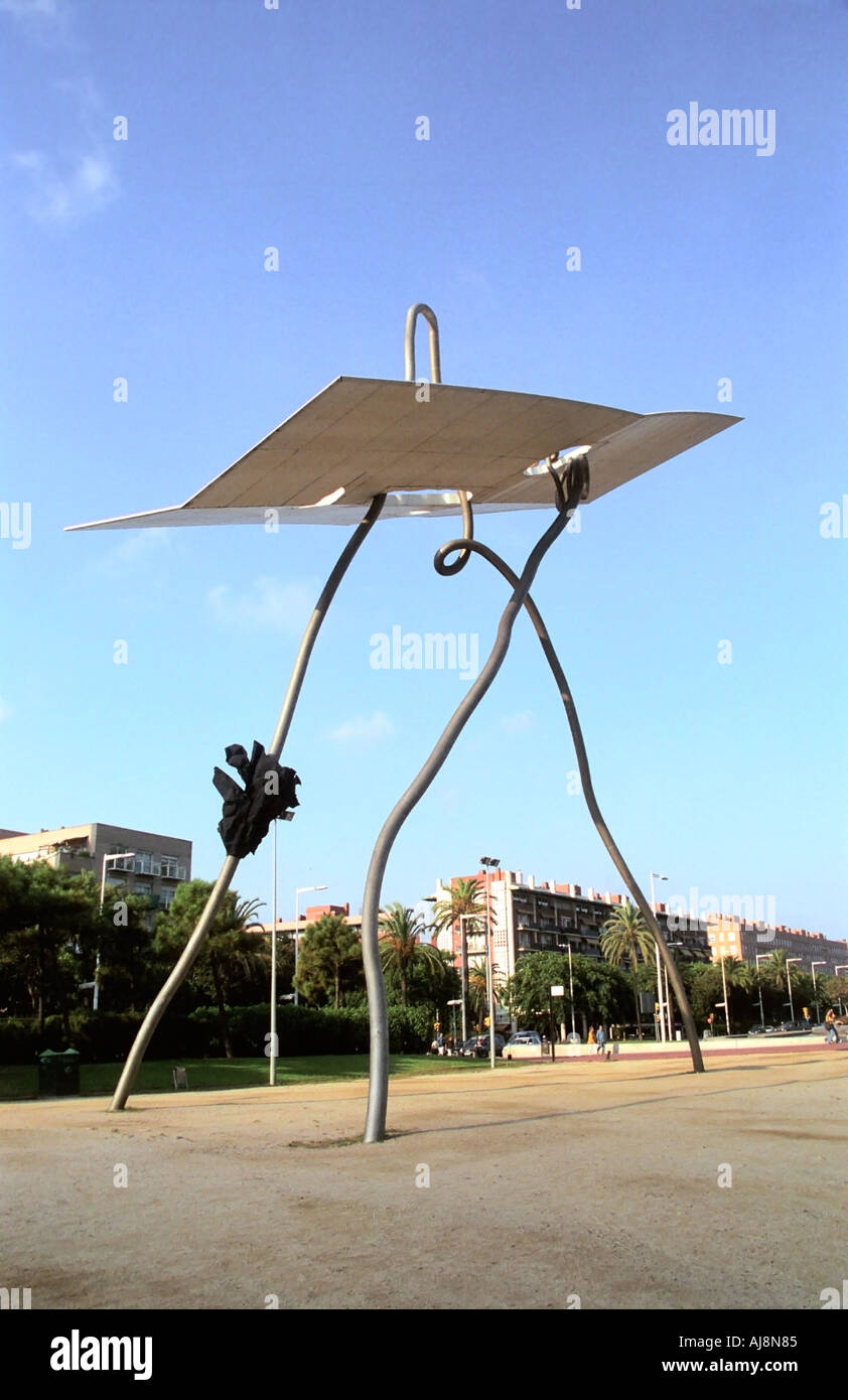 David and Goliath sculpture by Antoni Llena in Barcelona, Spain Stock ...