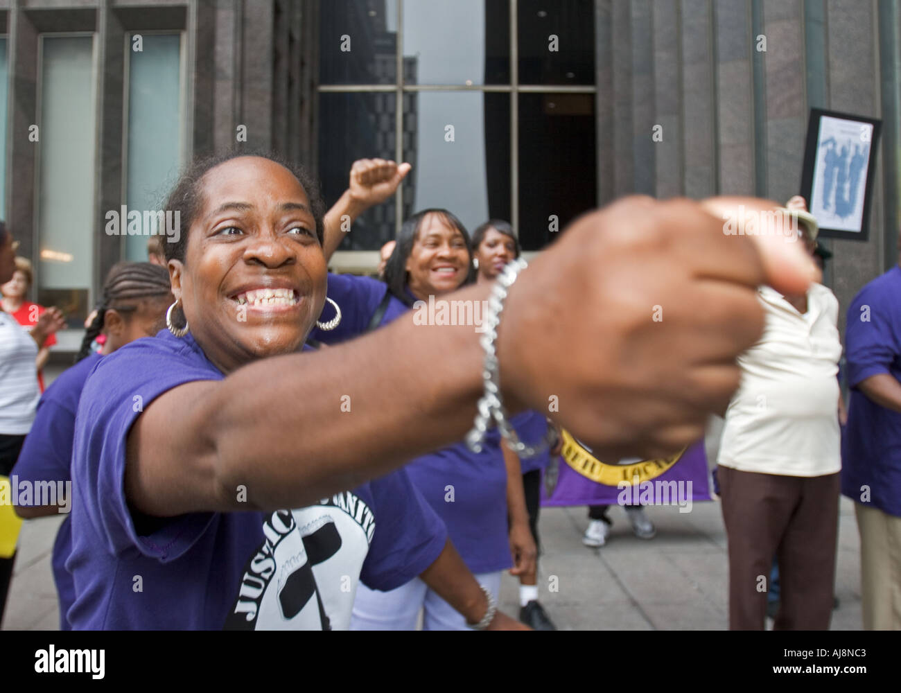 Union Janitors Protest Firing Stock Photo - Alamy