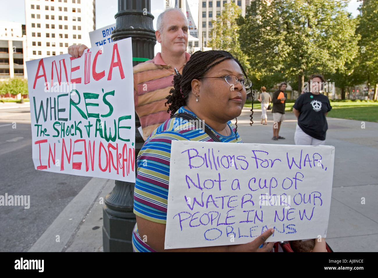Demonstrators Protest Slow Government Action on Hurricane Katrina Stock ...