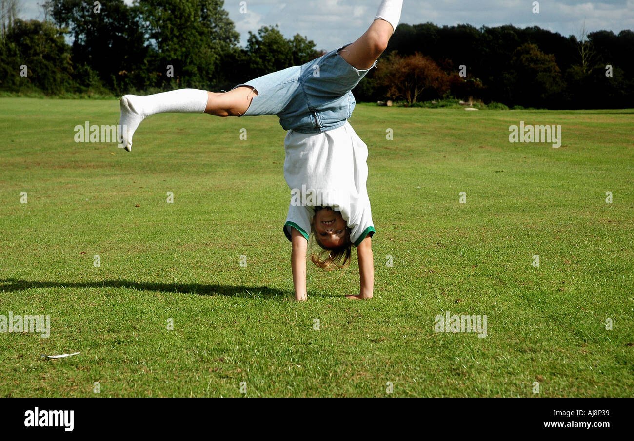 Girl Doing A Handstand Stock Photos & Girl Doing A Handstand Stock ...