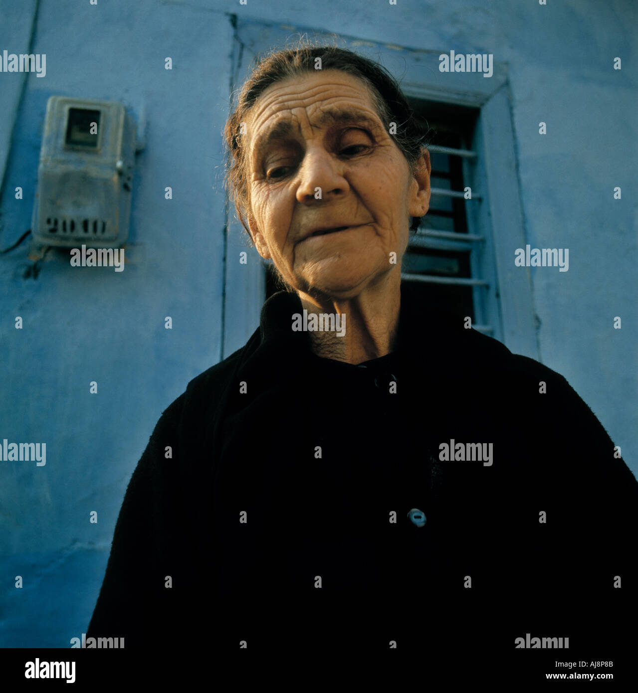 Woman in Black Stock Photo - Alamy