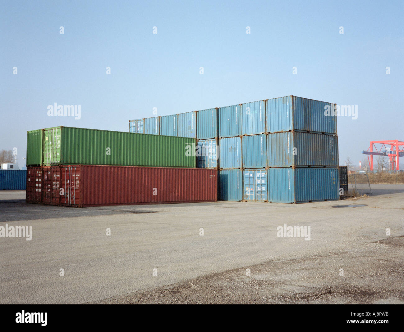 Stacked cargo containers Stock Photo - Alamy