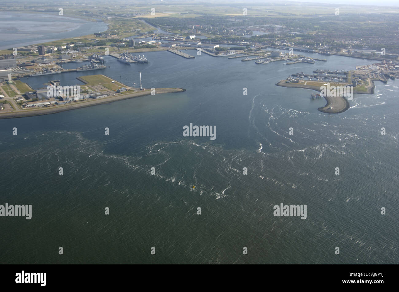 Aerial view of the harbour of Eemshaven Stock Photo - Alamy