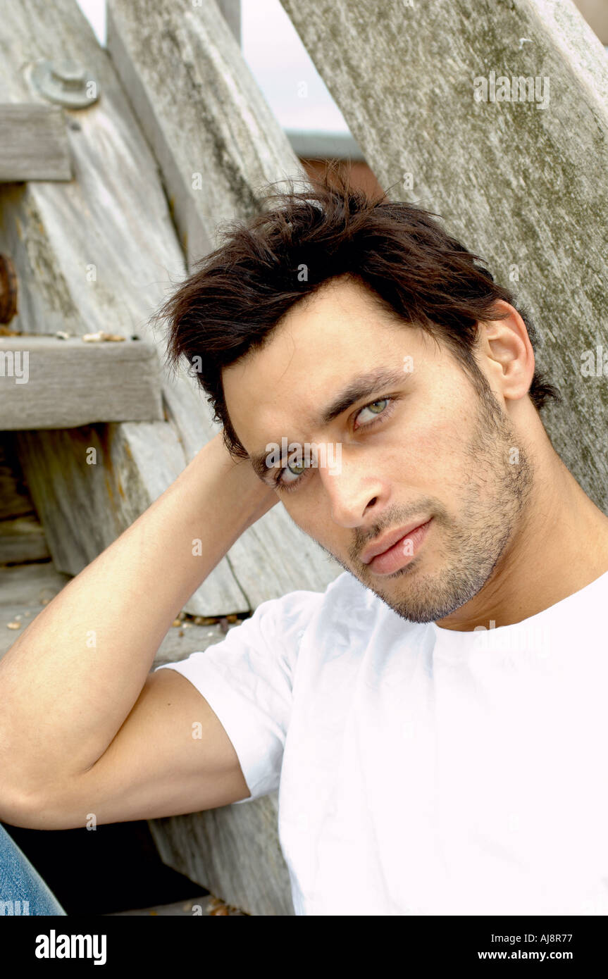 handsome man glaring at the camera Stock Photo - Alamy