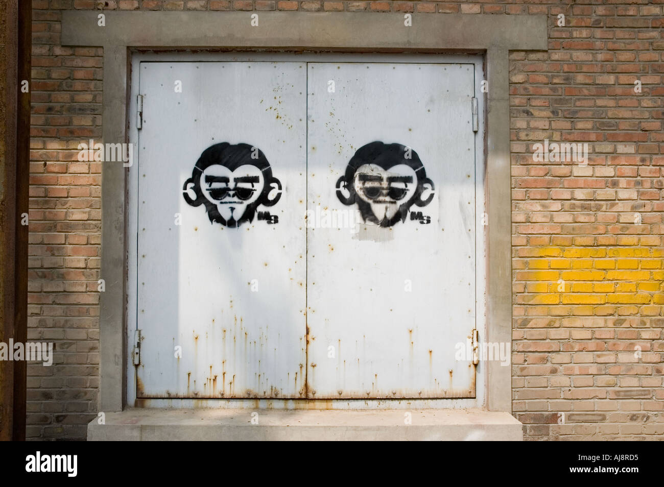 Monkey graffiti at 798 Space, Beijing, China Stock Photo - Alamy
