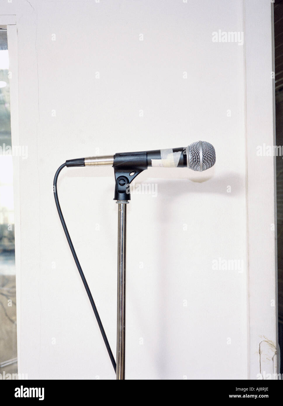 Microphone in a stand Stock Photo - Alamy