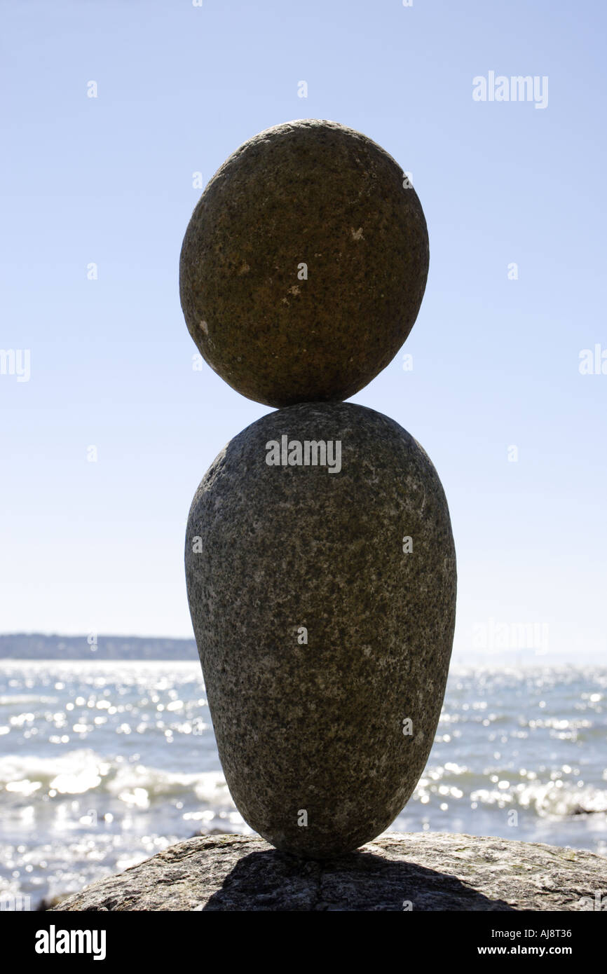stone sculpture on a beach, Vancouver Canada Stock Photo - Alamy