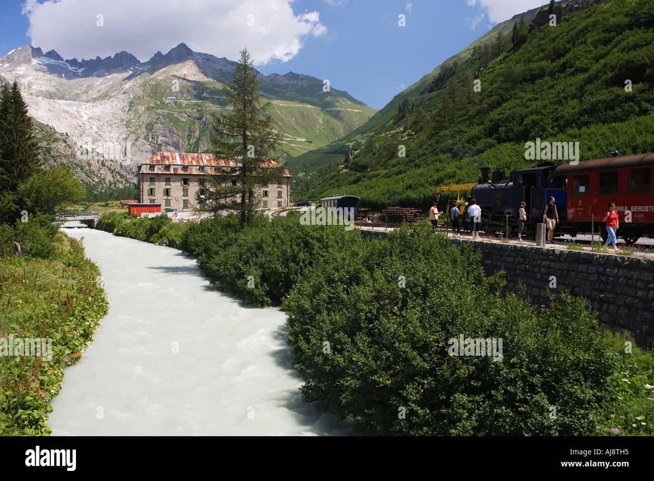 Furka Bergstrecke Steam Cogwheel Railway Gletsch Wallis Switzerland ...