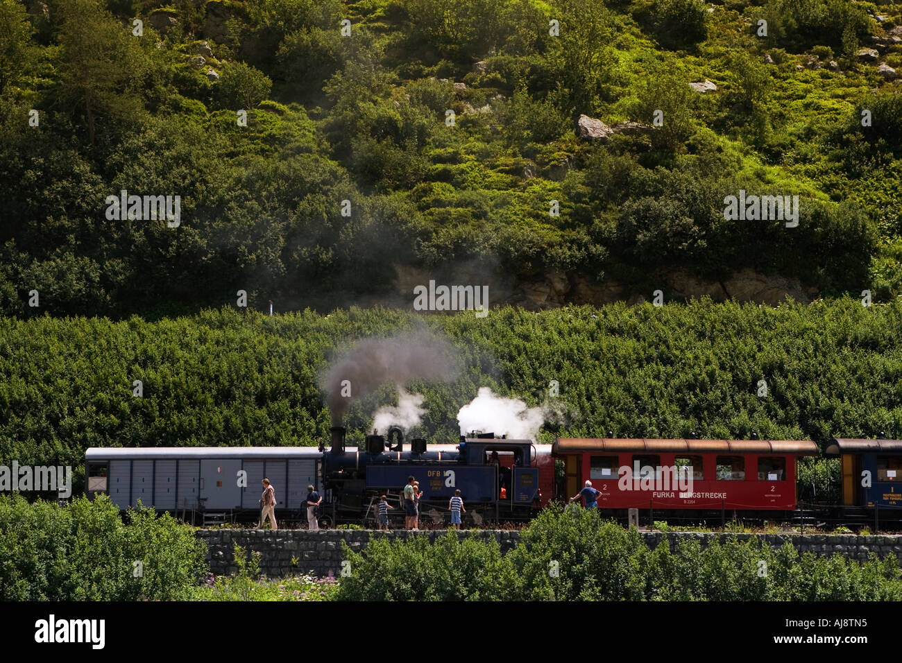 Furka Bergstrecke Steam Cogwheel Railway Gletsch Wallis Switzerland ...