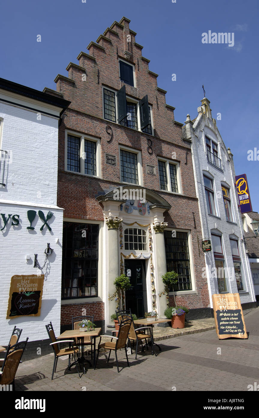Texel historic facade house in Den Burg Stock Photo - Alamy