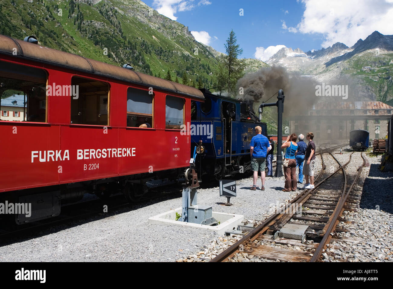 Furka Bergstrecke Steam Cogwheel Railway Gletsch Wallis Switzerland ...