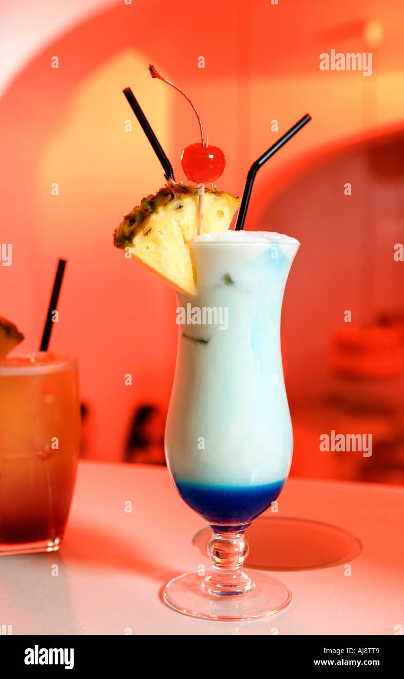 Two cocktails on a bar counter Stock Photo - Alamy