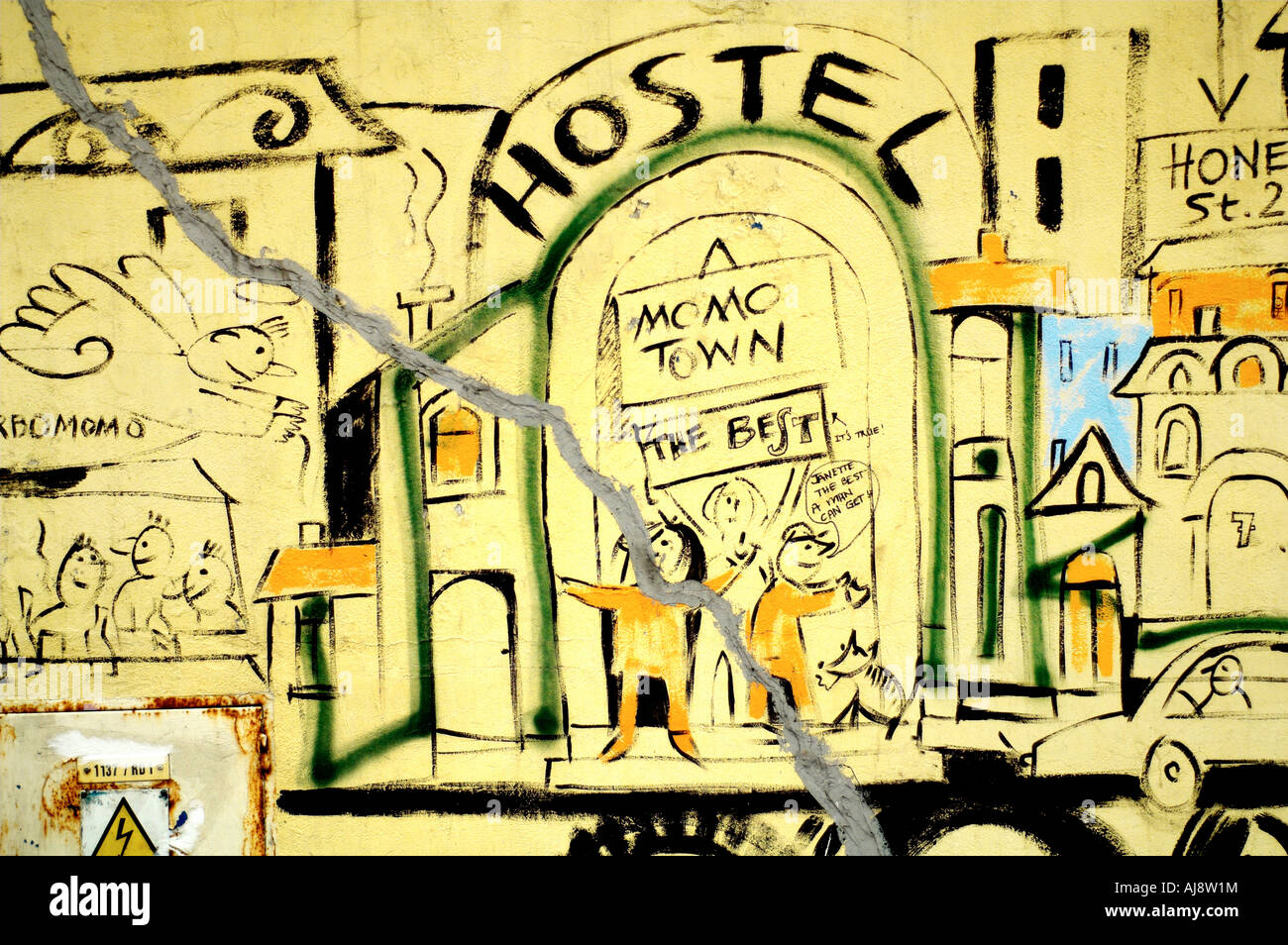 Hostel Wall Kazimierz Old Jewish Quarter Krakow EDITORIAL USE ONLY ...