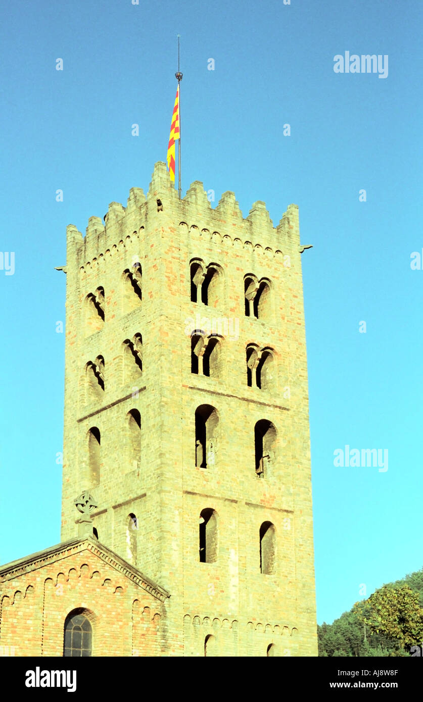 The tower of The Santa Maria de Ripoll Monastery, Catalonia, Spain ...