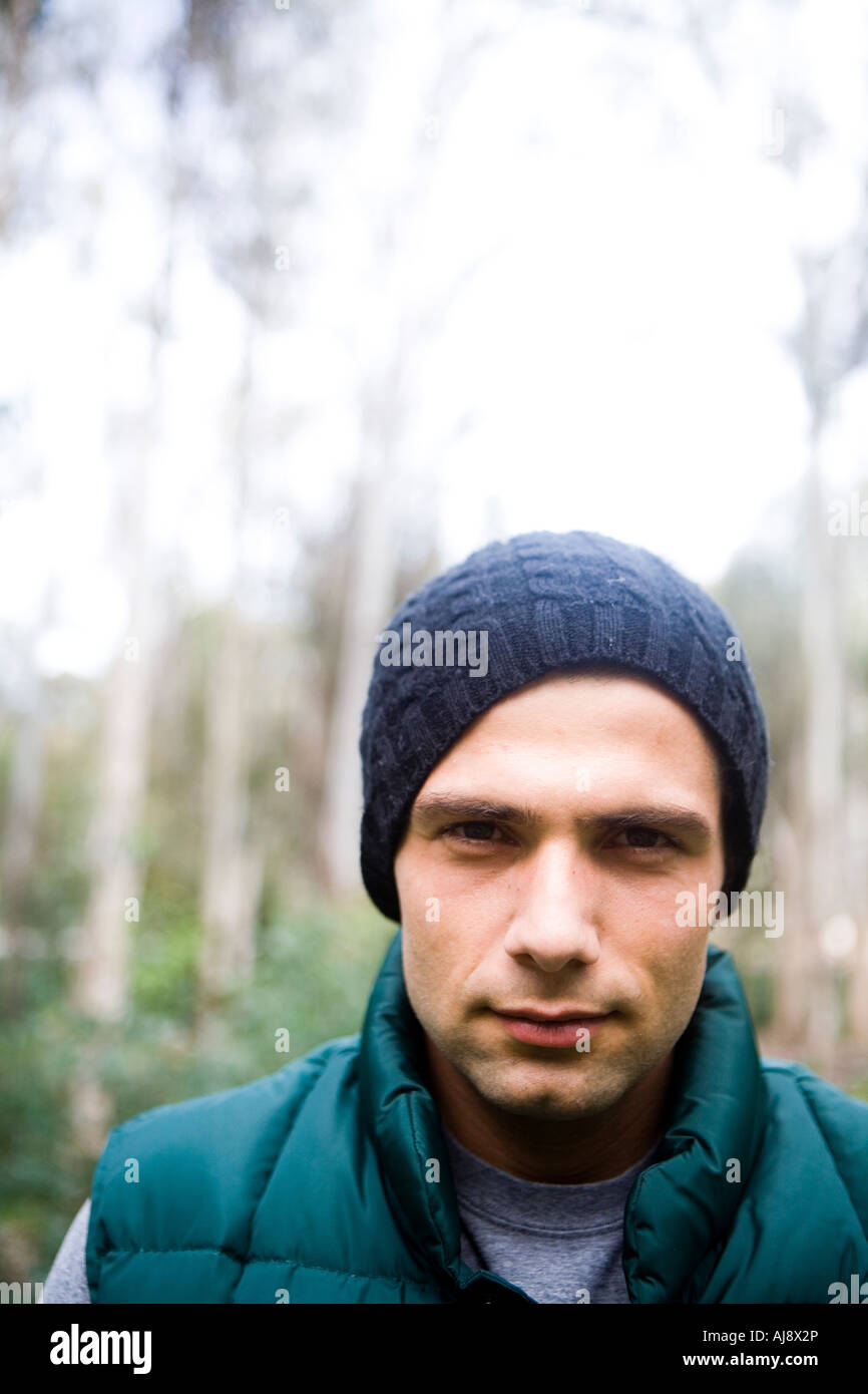 Portrait of outdoorsy guy in forest Stock Photo - Alamy