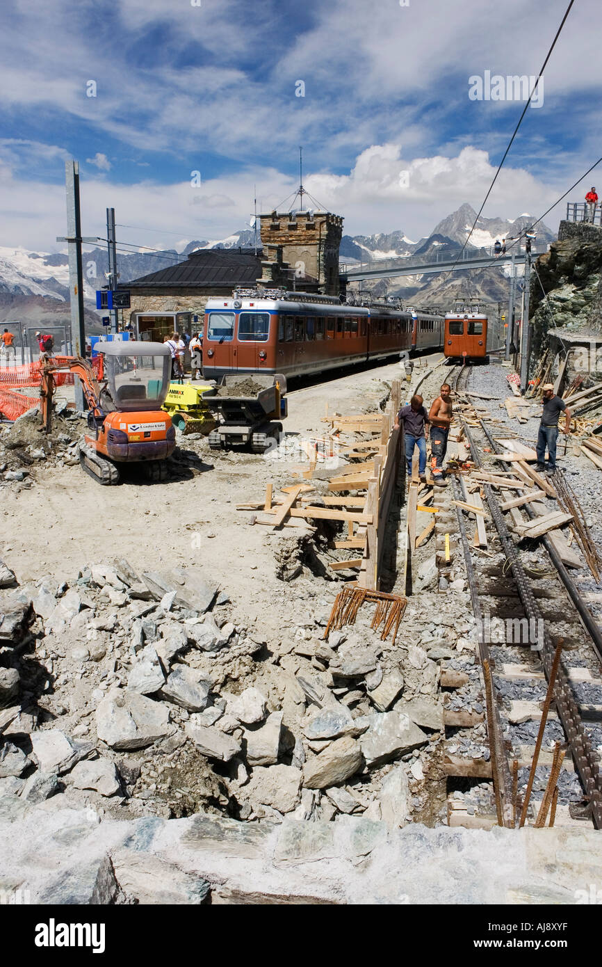 Building site at the Gornergrat summit station terminal on the ...