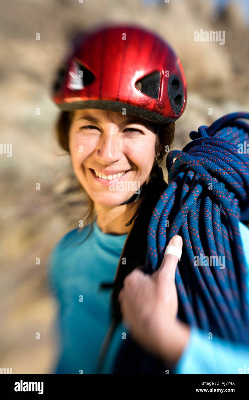 Portrait of female climber Stock Photo - Alamy